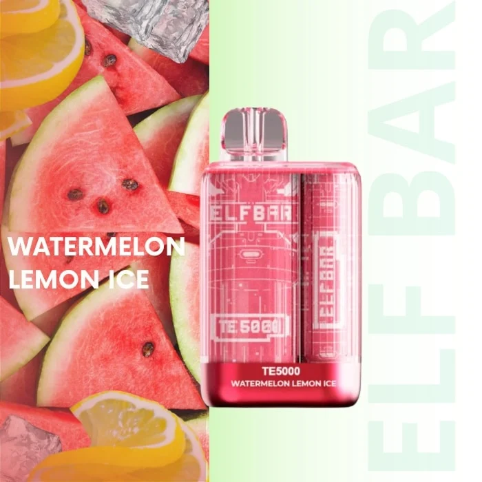 ElfBar TE5000 5k Puffs Watermelon Lemon Ice - VapsAndinos.com